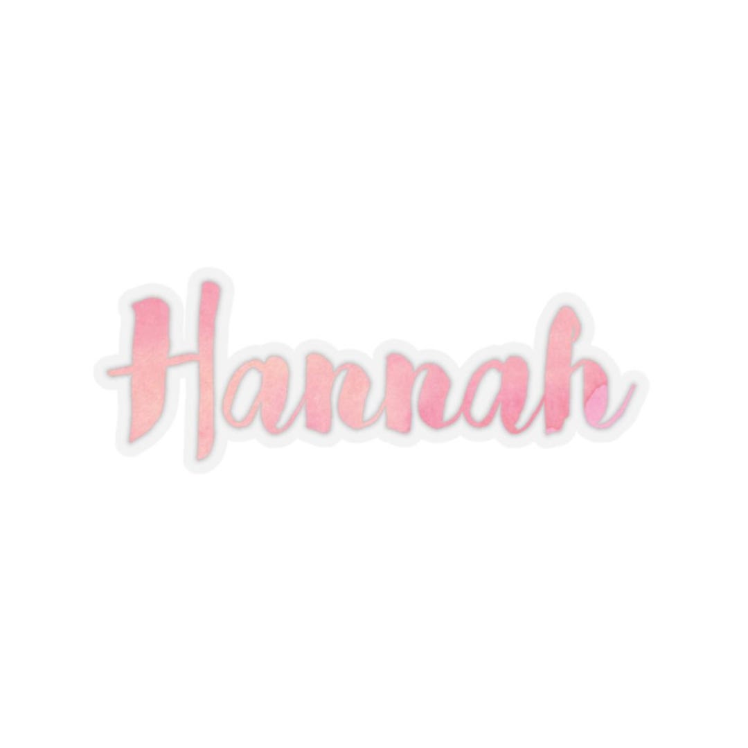 Pink Hannah Name Sticker, Pastel Pink Watercolor Ombre Cute for Baby ...