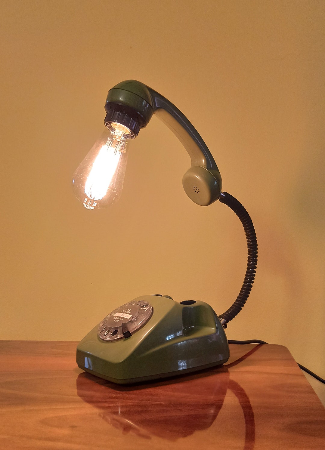 Green Vintage Rotary Telephone Lamp - Etsy