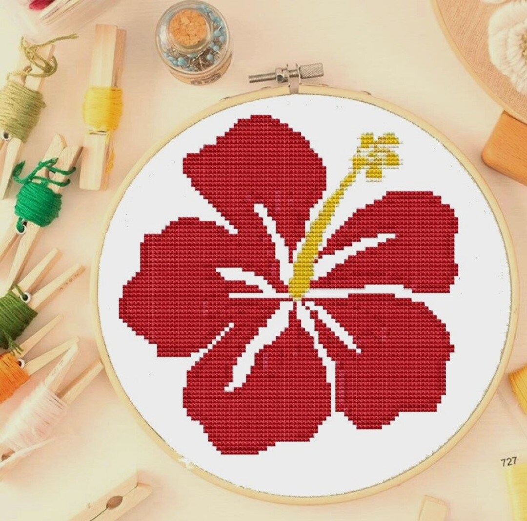 Hibiscus, Cross Stitch Pattern, PDF Pattern, Digital Download, Cat ...