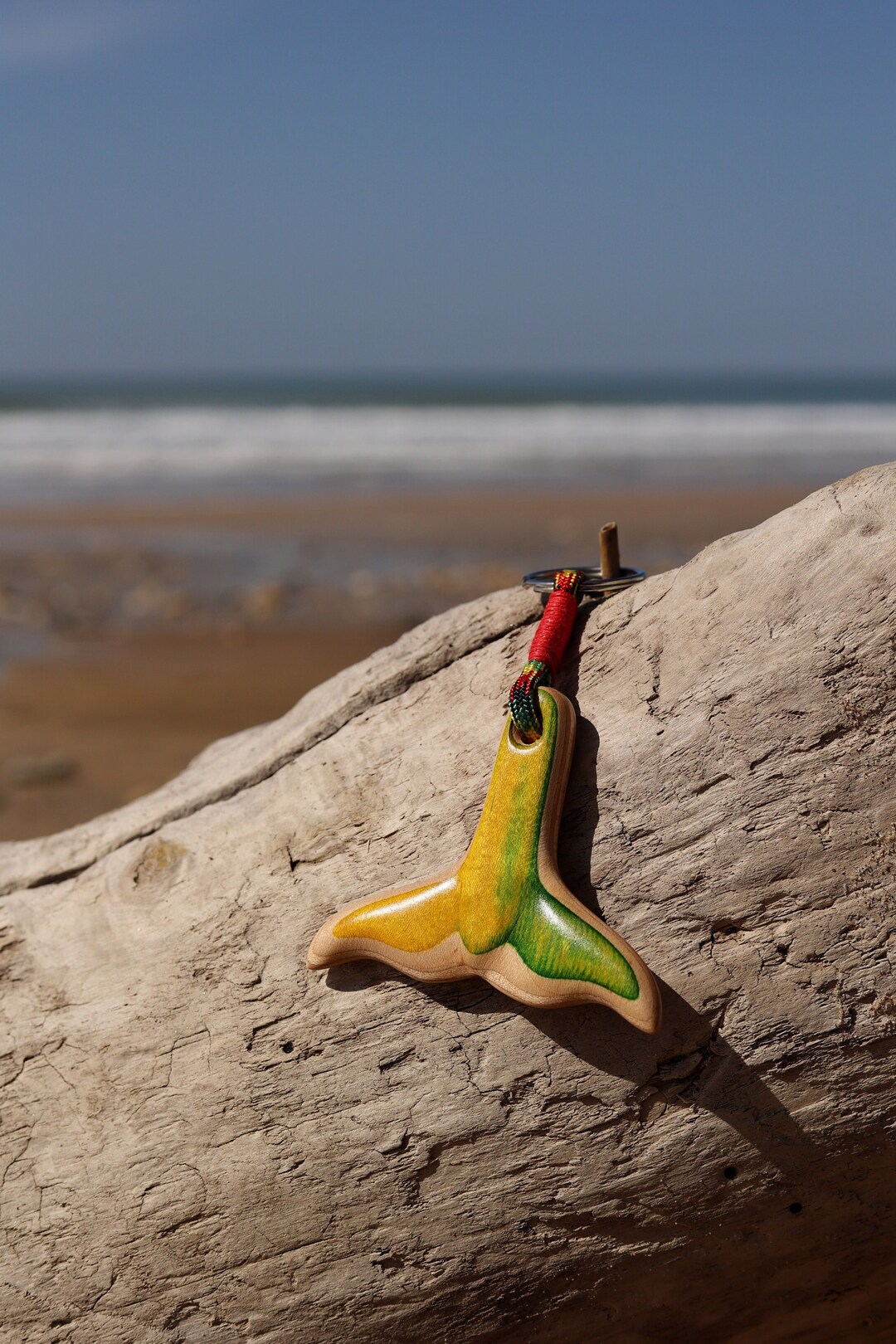 Whale Key Ring Gradient Yellow/green - Etsy