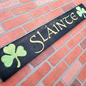 Slainte With Shamrocks Hand Carved Reclaimed Wood Irish Pub Sign - Etsy