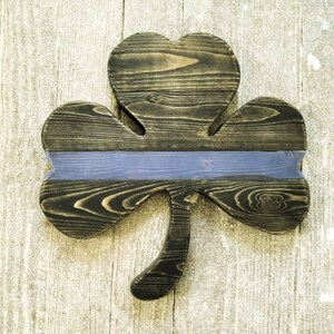 Firefighter Thin Red Line Shamrock Reclaimed Wood - Etsy