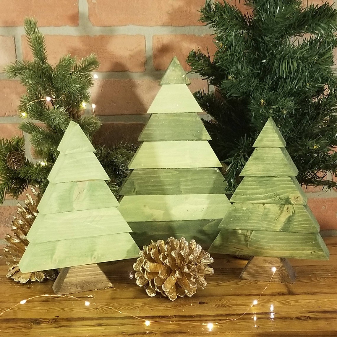 Rustic Wooden Christmas Tree Chunky Reclaimed Wood Table - Etsy Canada