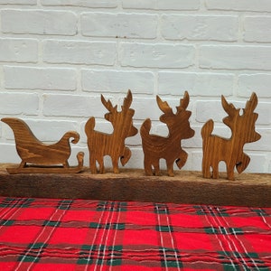 Wooden Reindeer - Handmade Christmas Decoration - Standing Reclaimed ...