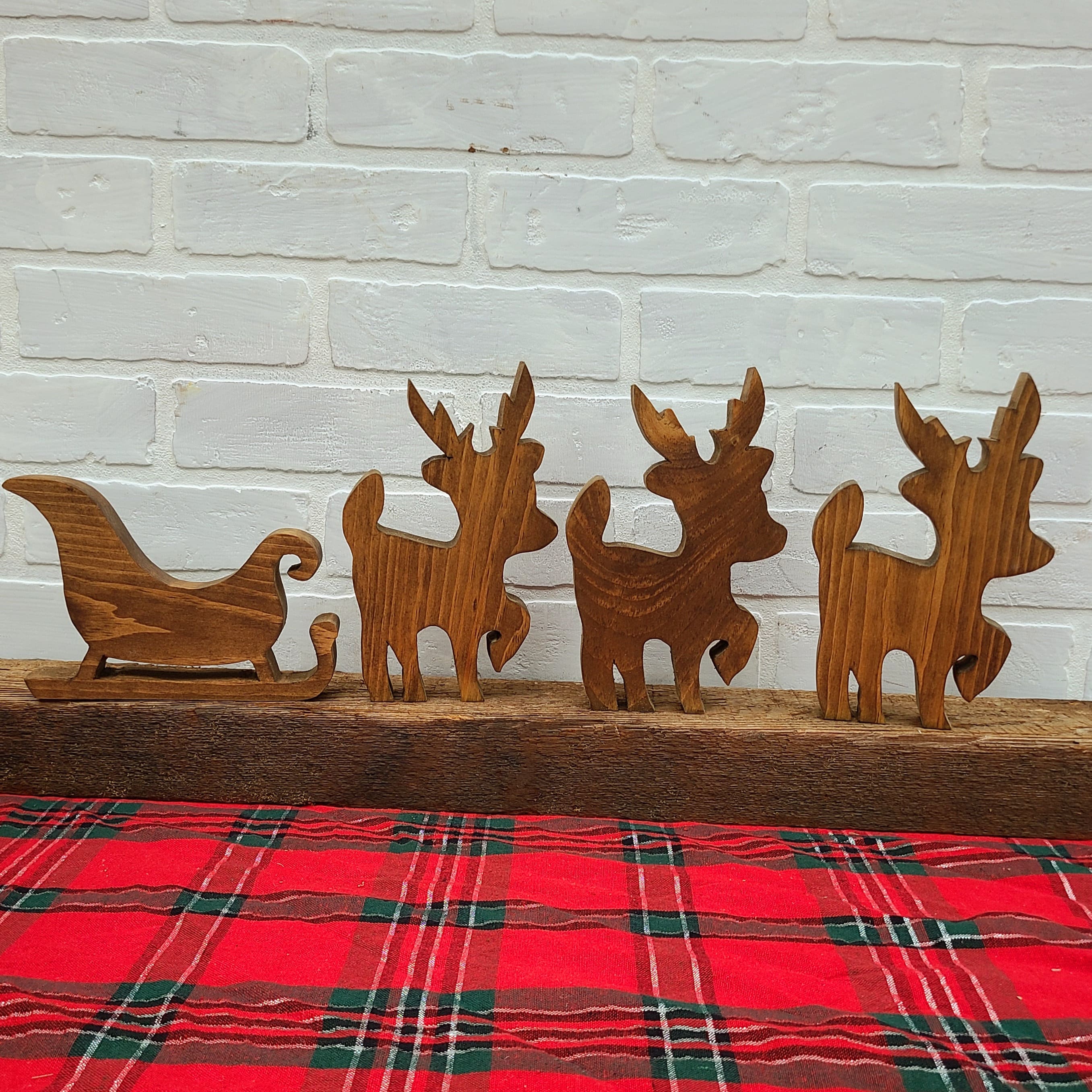 Rustic Wooden Reindeer Reclaimed Wood Christmas Reindeer - Etsy