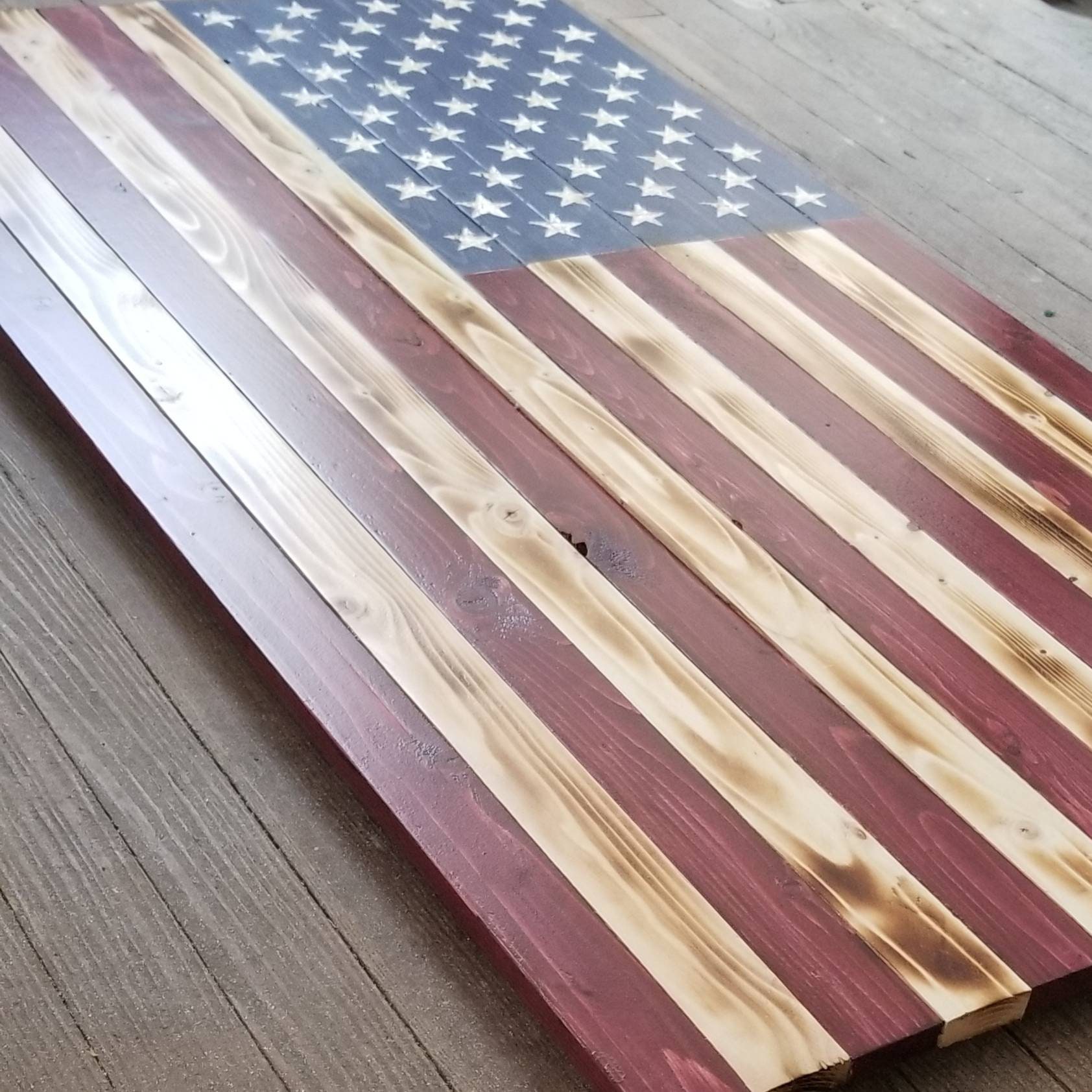Extra Large 4 Foot Wooden American Flag Made From Reclaimed Wood - Etsy
