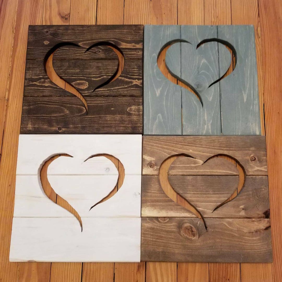 Hand Crafted Rustic Heart Shape Cutout Reclaimed Wood Wall Decor - Etsy