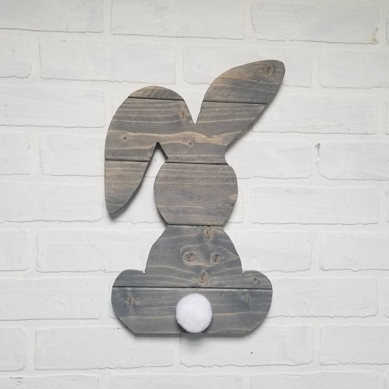 Easter Bunny Reclaimed Wood Door Decoration Wooden Easter | Etsy