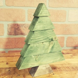 Rustic Wooden Christmas Tree - Chunky Reclaimed Wood Table Christmas ...
