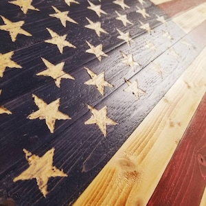 Extra Large 4 Foot Wooden American Flag Made From Reclaimed Wood - Etsy