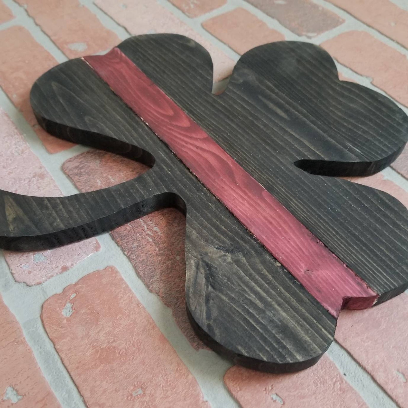 Firefighter Thin Red Line Shamrock Reclaimed Wood | Etsy