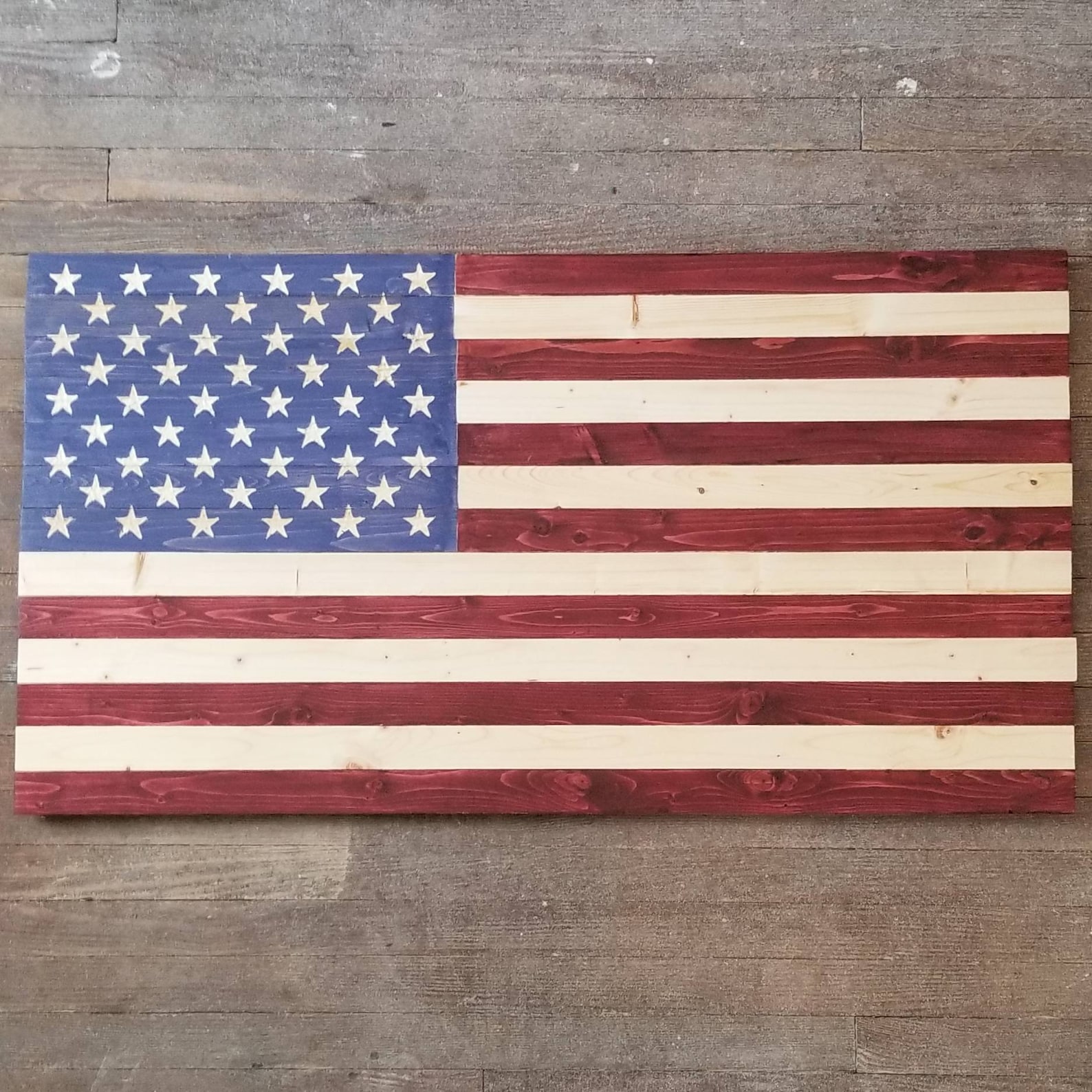 Extra Large 4 Foot Wooden American Flag Made From Reclaimed - Etsy