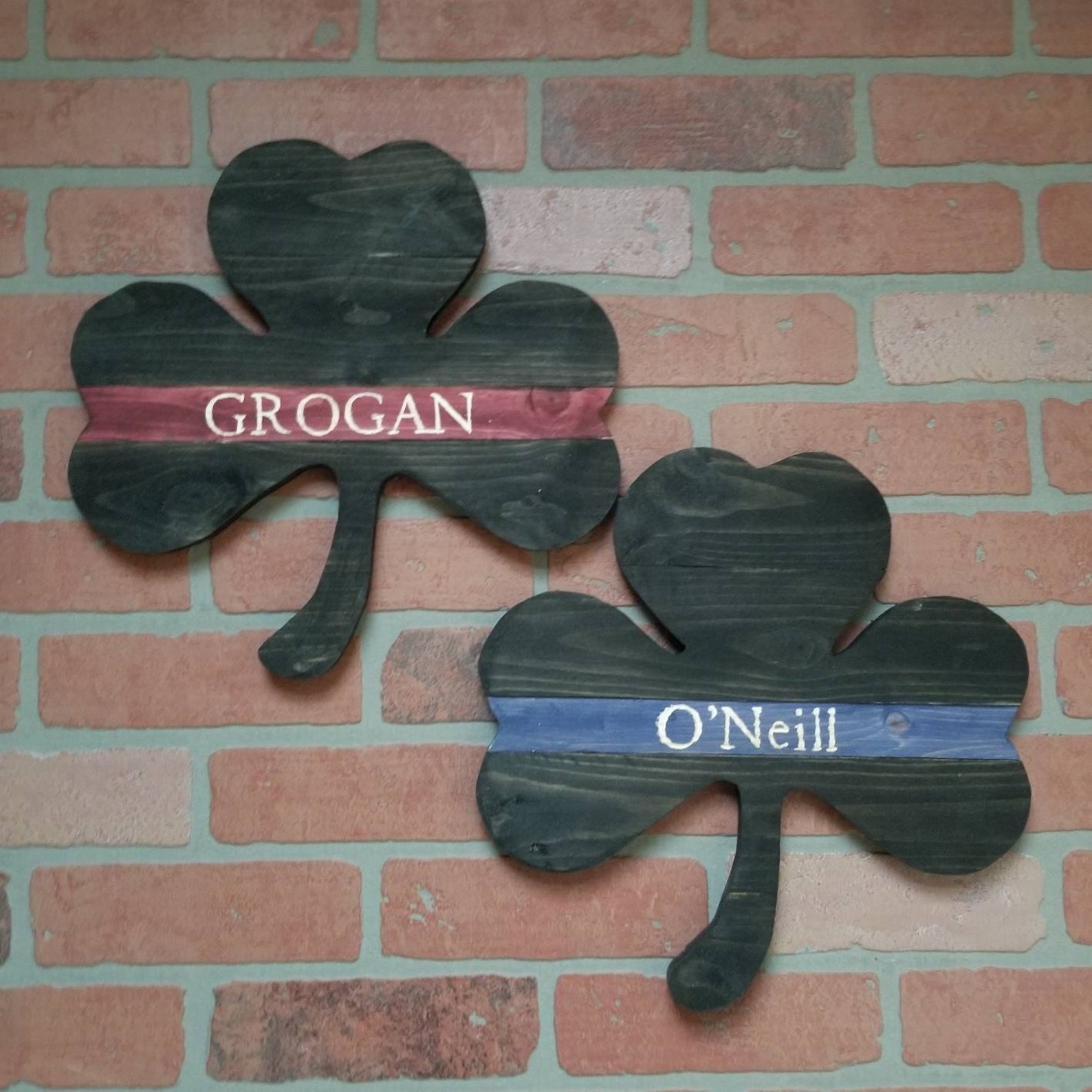Firefighter Thin Red Line Shamrock Reclaimed Wood - Etsy
