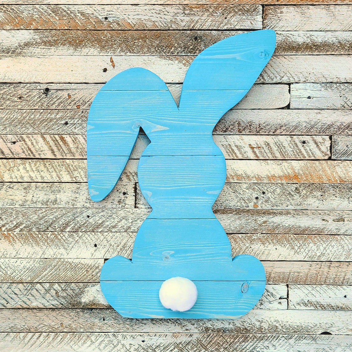 Easter Bunny Reclaimed Wood Door Decoration Wooden Easter | Etsy