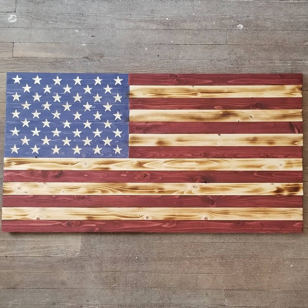 Extra Large 4 Foot Wooden American Flag Made From Reclaimed Wood - Etsy