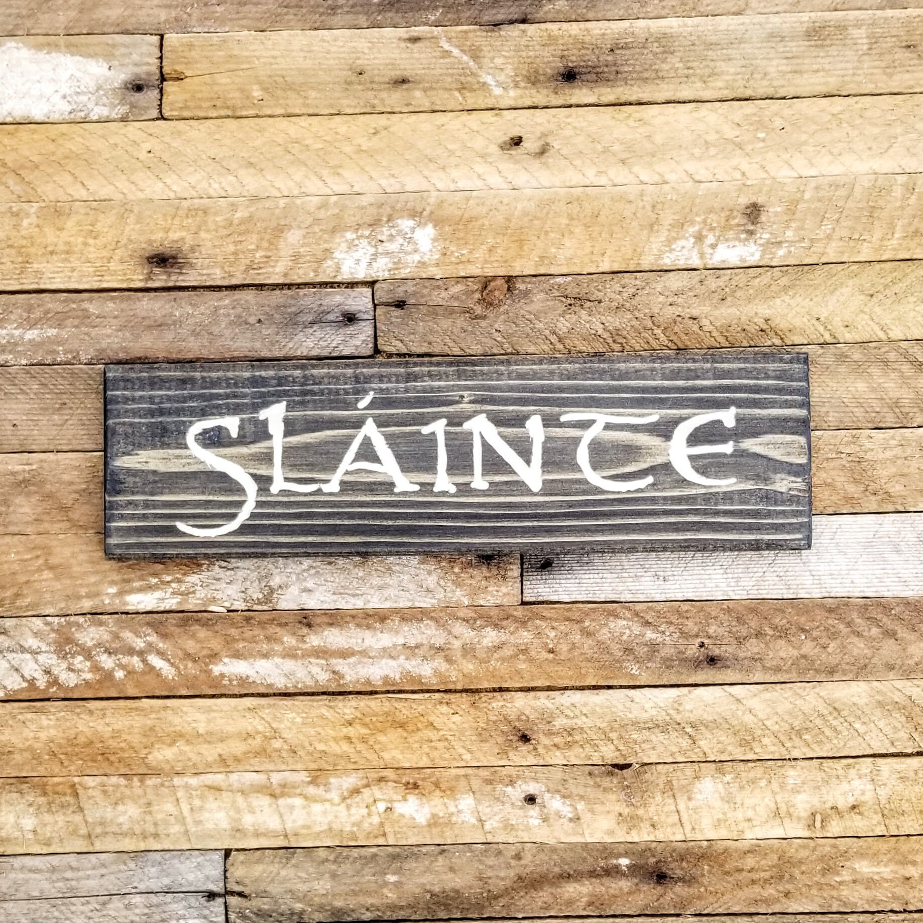 Slainte Hand Carved Reclaimed Wood Sign Irish Pub Gaelic | Etsy