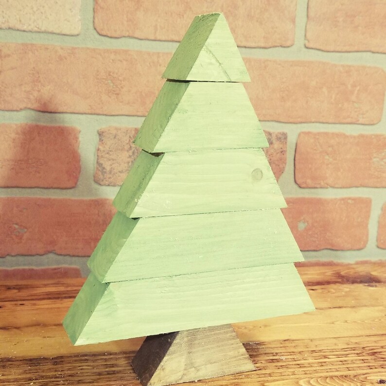 Rustic Wooden Christmas Tree Chunky Reclaimed Wood Table | Etsy