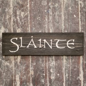 Slainte Hand Carved Reclaimed Wood Sign Irish Pub Gaelic Cheers - Etsy