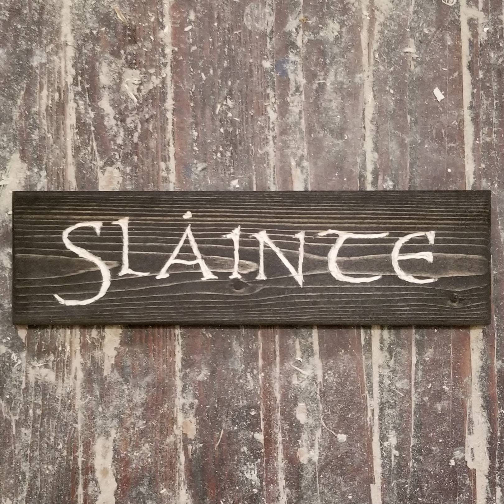 Slainte Hand Carved Reclaimed Wood Sign Irish Pub Gaelic | Etsy