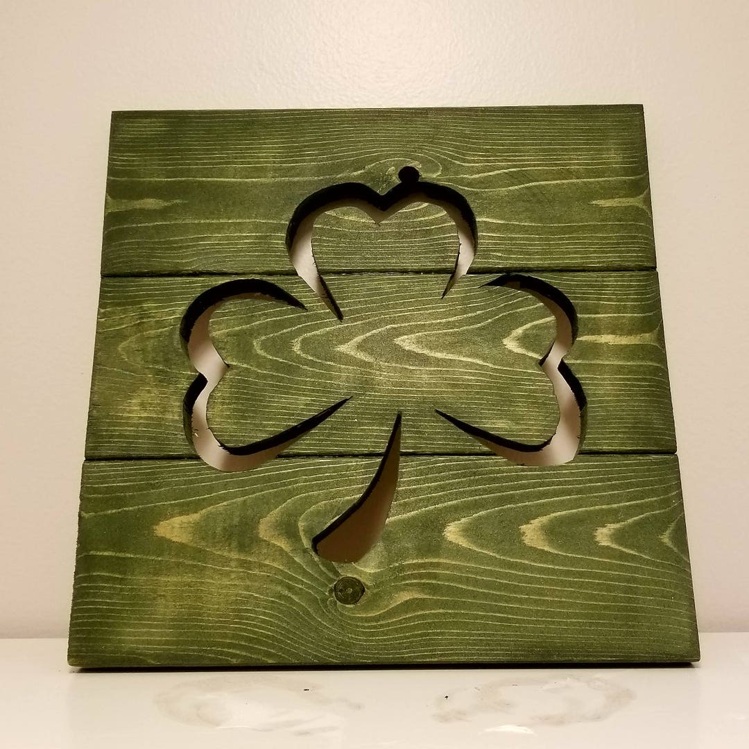 Hand Crafted Rustic Shamrock Cutout Reclaimed Wood Wall Decor - Etsy