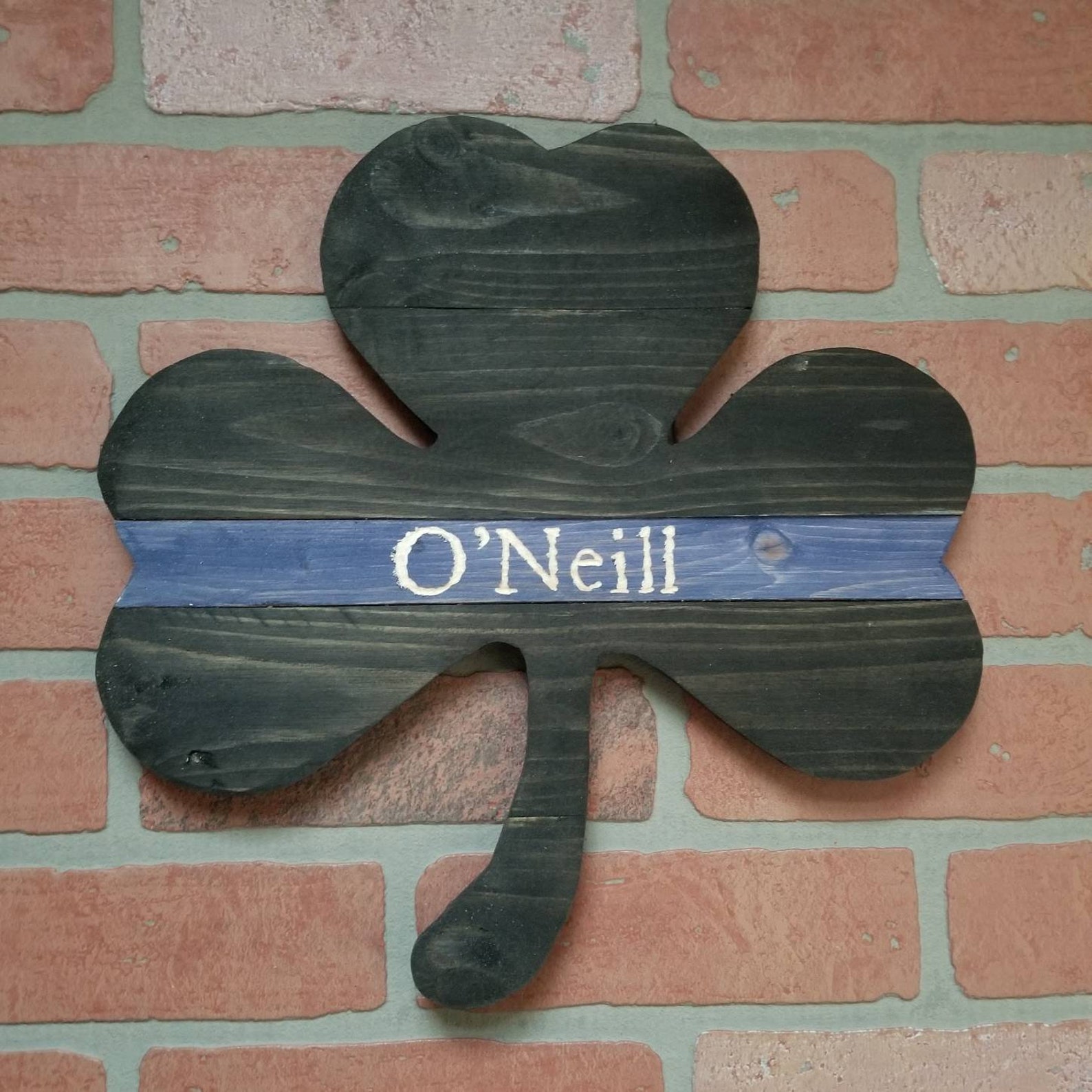 Police Officer Thin Blue Line Shamrock Reclaimed Wood - Etsy