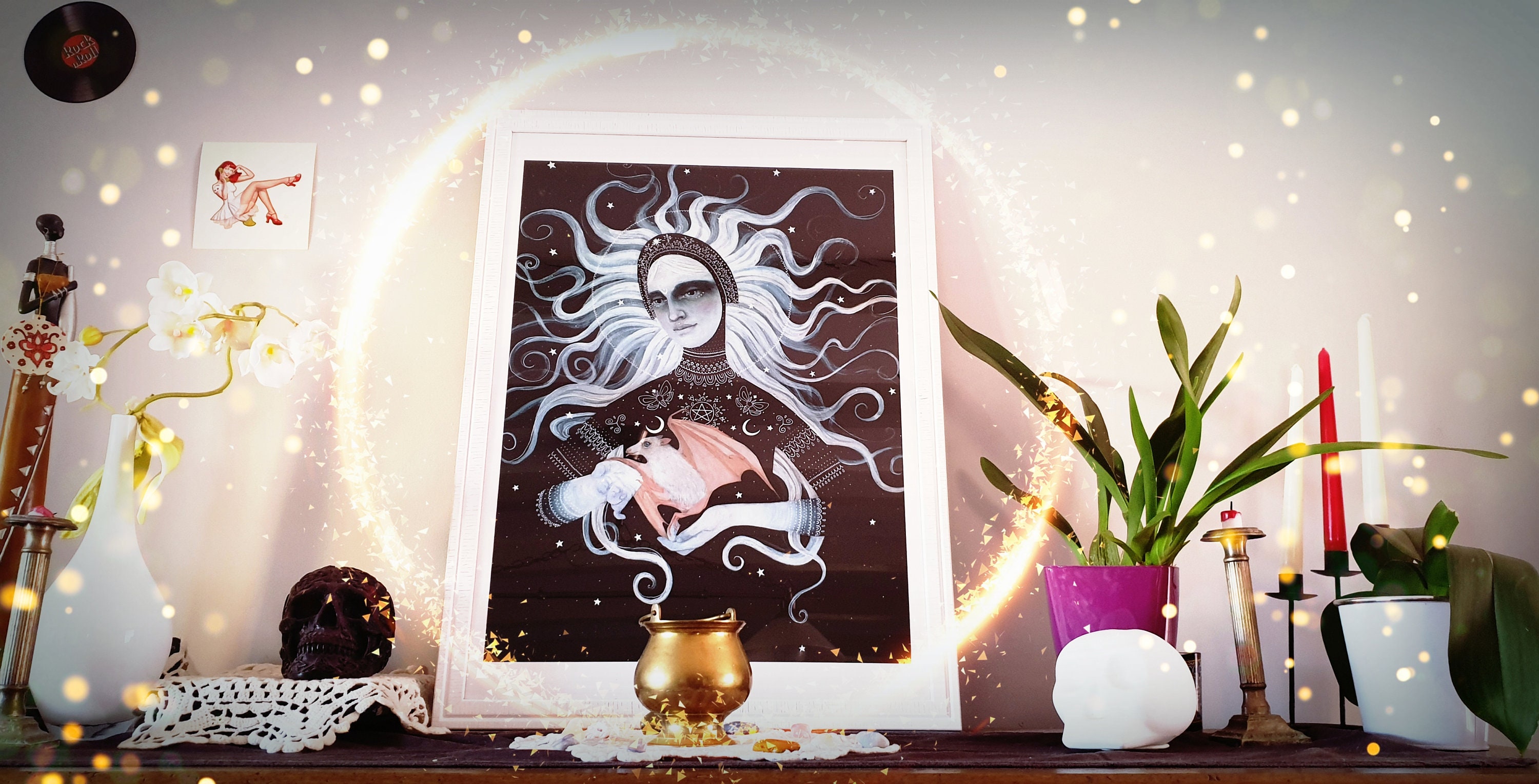 Moon Goddess Print-pagan Art Print-spiritual Decor-modern Witch Art ...