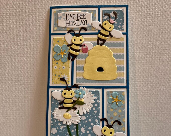 Hap-bee Bee-day Card, Happy Birthday Bee Card, Bee Lover Birthday Card ...