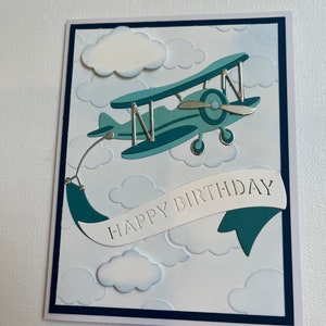 Happy Birthday Flying Airplane Card, 3D Airplane Birthday Card ...