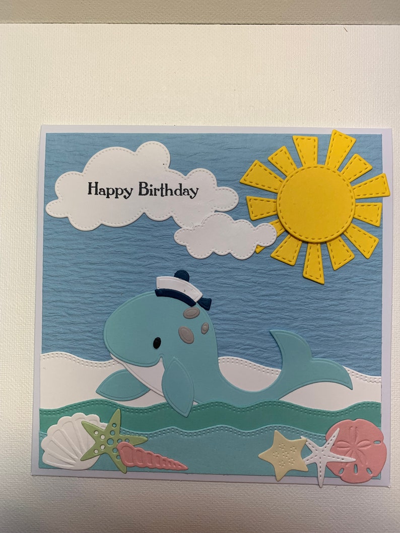 Happy Birthday Card Whale Birthday Card 3D Whale Birthday - Etsy