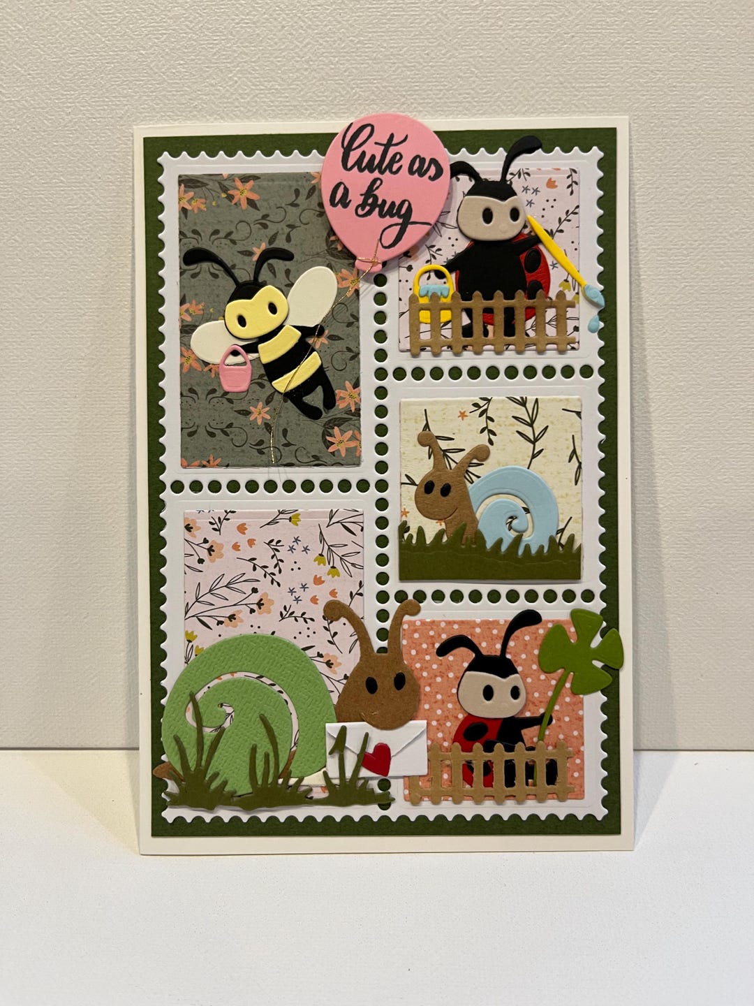 Cute as A Bug Card, Snails, Bees and Lady Bugs in the Grass Card, Bugs ...
