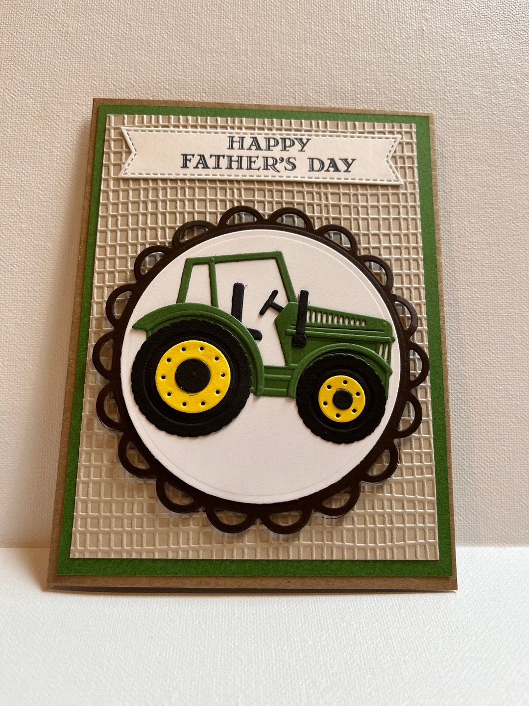 Happy Fathers Day Card, Tractor Fathers Day Card, 3D Tractor Card ...