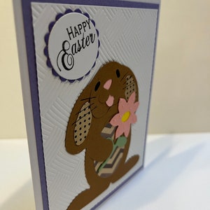 Happy Easter Card, 3D Easter Bunny Card, Funny Easter Bunny Card, Embossed Background Easter ...