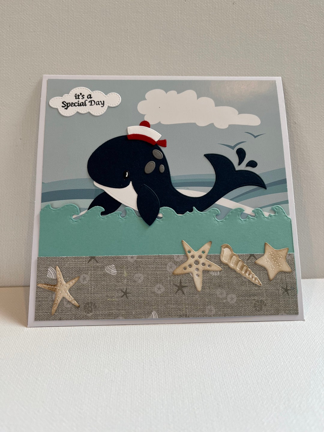 Happy Birthday Card, Whale Birthday Card, 3D Whale Birthday Card, Whale ...