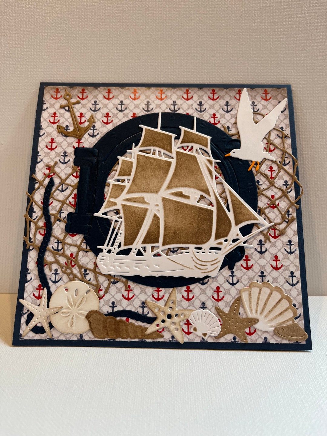 Nautical Card, Ship Port Hole Card, Mens Birthday Card, Fathers Day ...