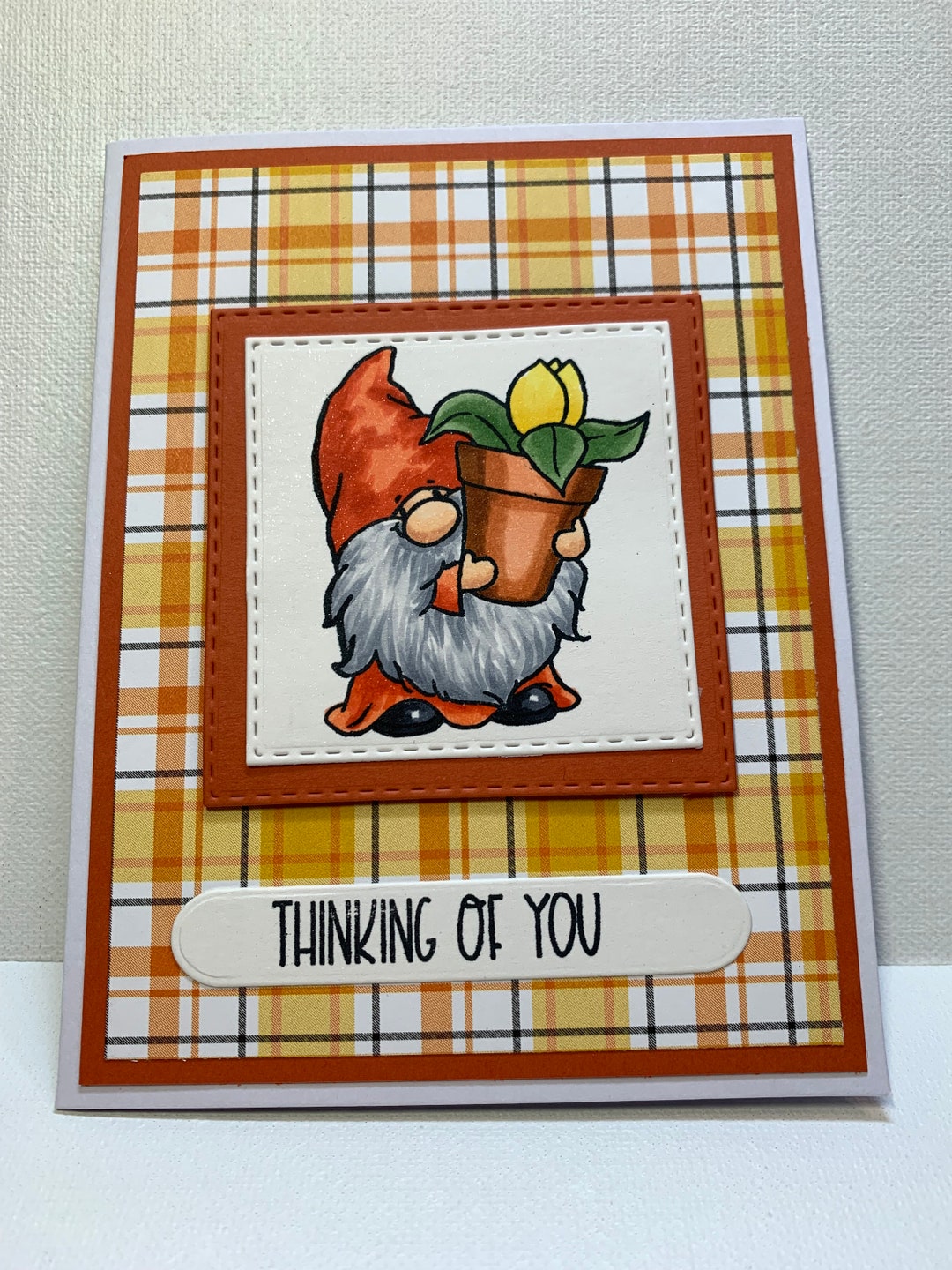 Thinking of You Card, Gnome Thinking of You Card, 3D Gnome Thinking of ...
