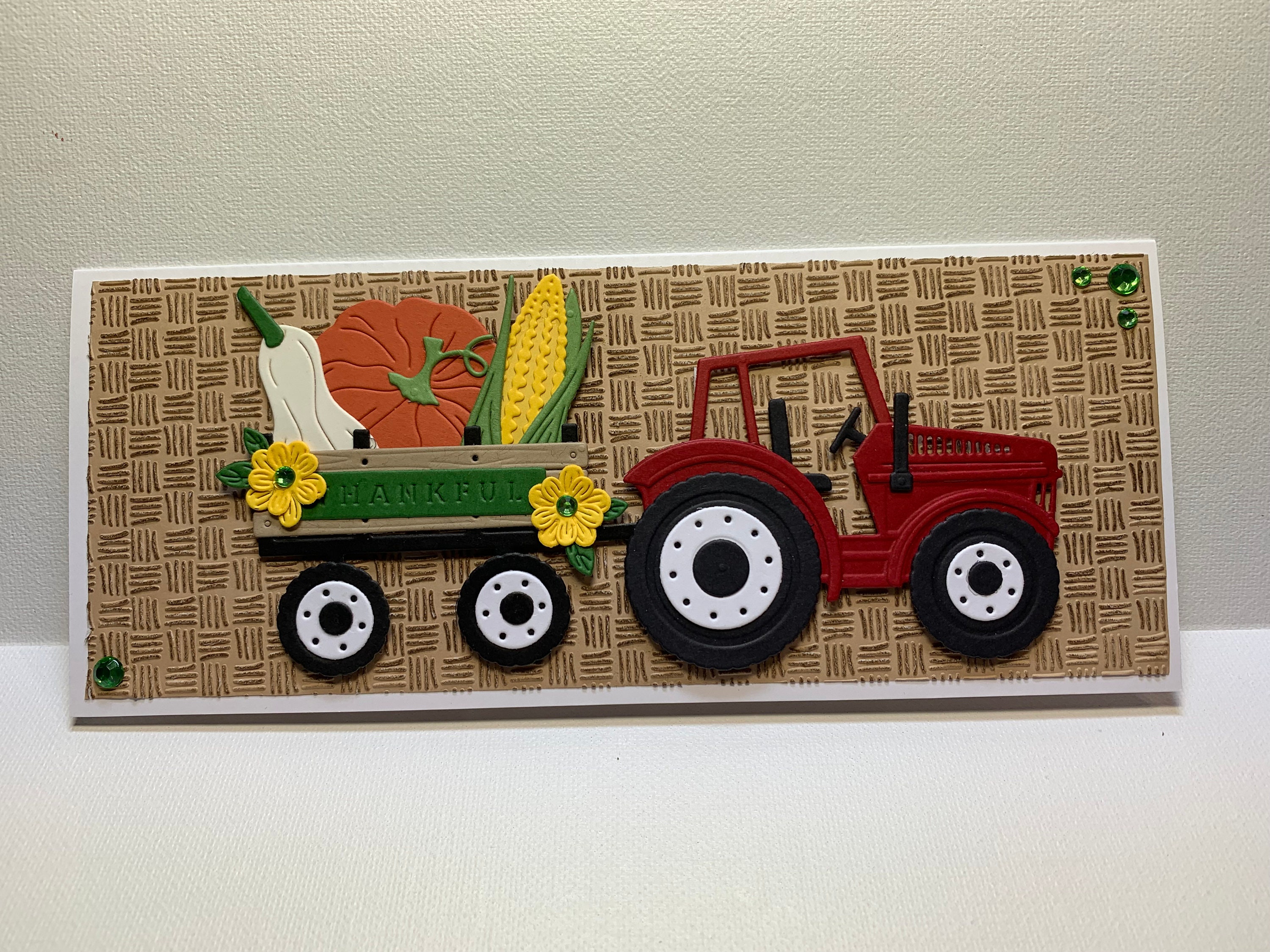Handmade Tractor Thanksgiving Card: 3D Autumn Harvest - Etsy