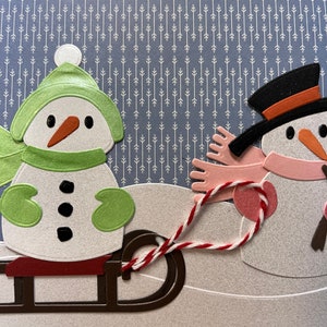 Merry Christmas Snowman Card, 3D Snowman Card, Handmade Christmas Card ...