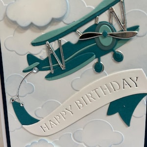 Happy Birthday Flying Airplane Card, 3D Airplane Birthday Card ...