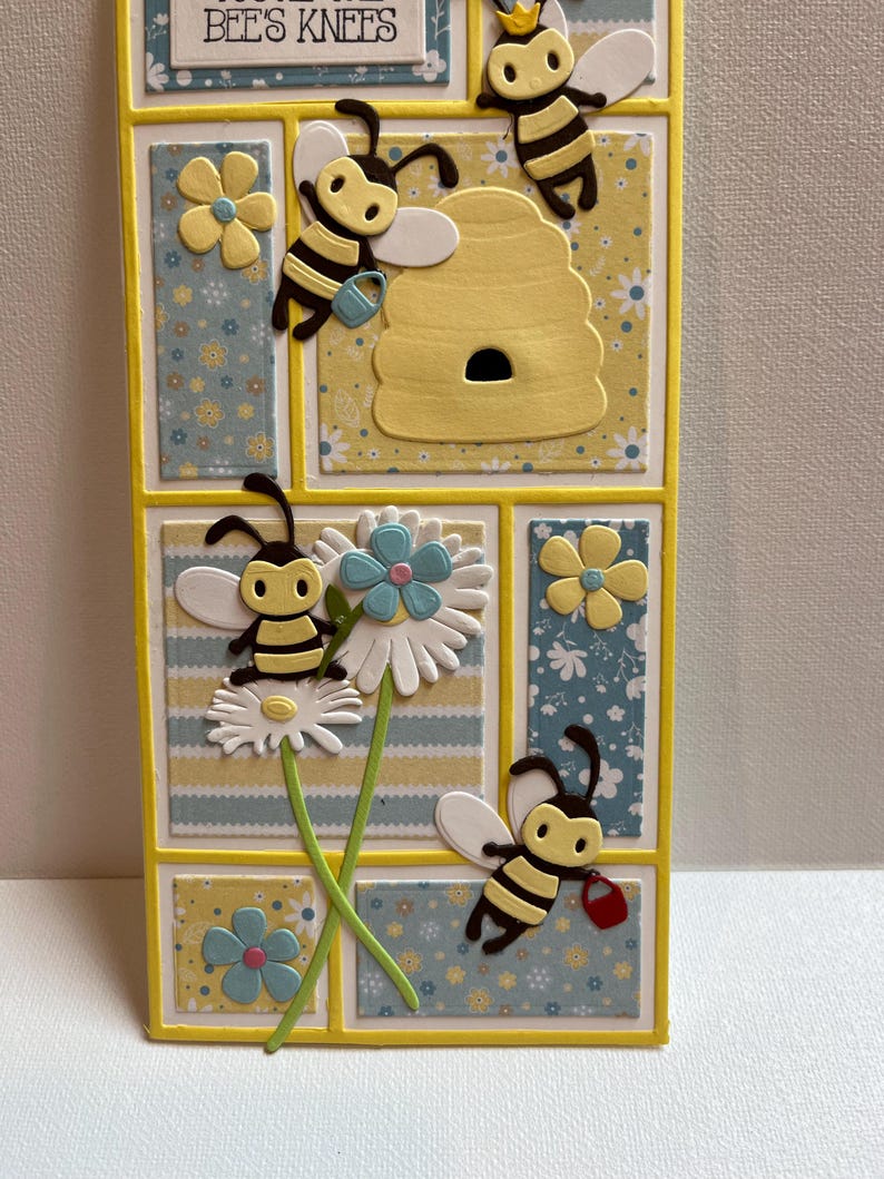 Handmade Bee Birthday Card: 3D Slimline Design - Etsy