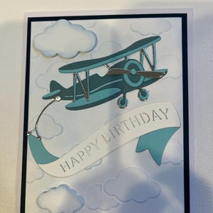 Happy Birthday Flying Airplane Card, 3D Airplane Birthday Card ...