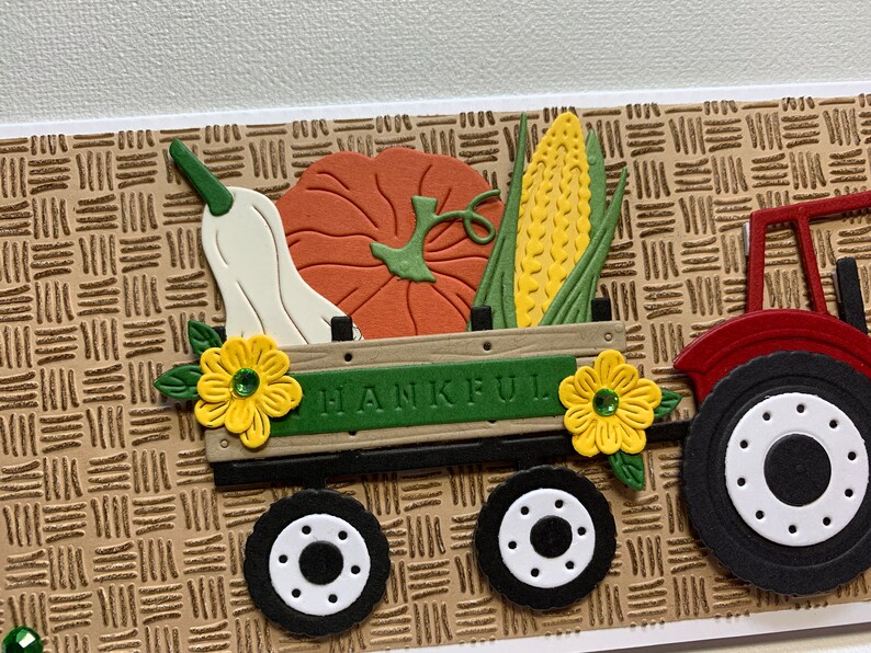 Handmade Tractor Thanksgiving Card: 3D Autumn Harvest - Etsy