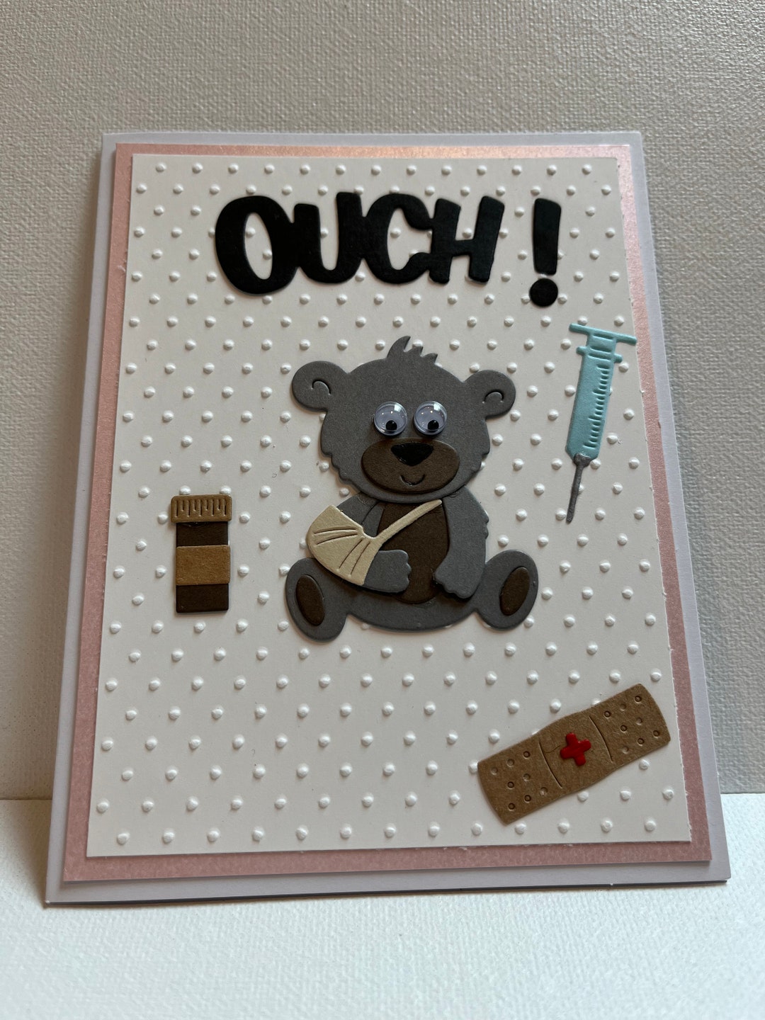 OUCH Card, Get Well Card, Feel Better Soon Card, Handmade Get Well Card ...