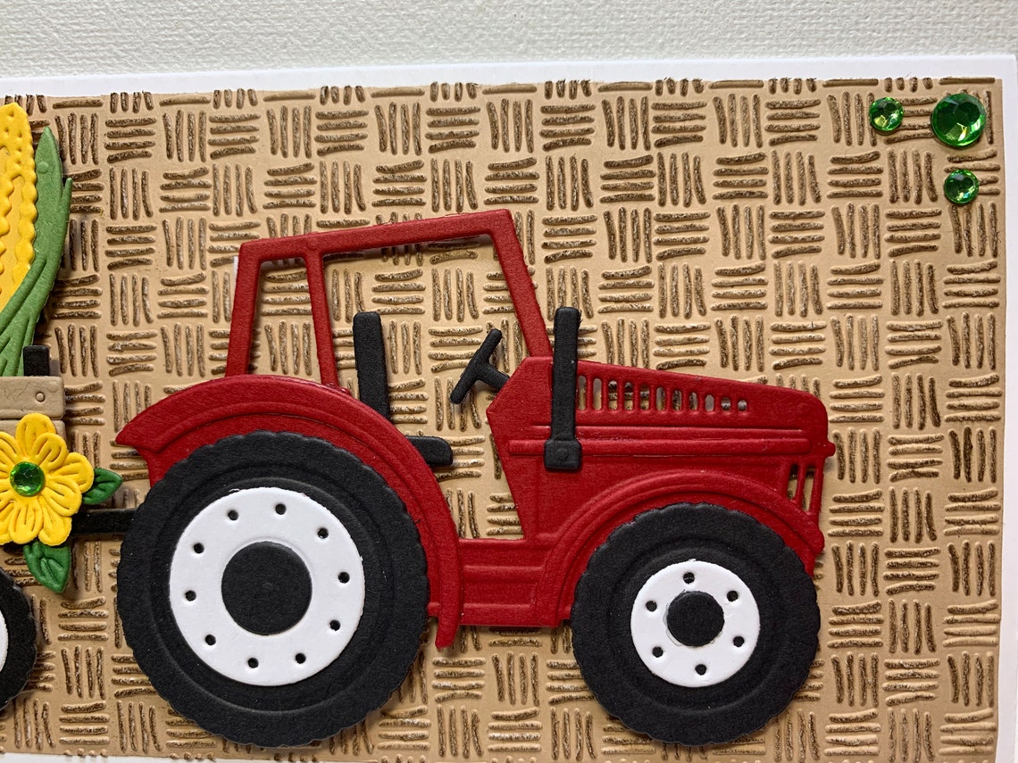 Handmade Tractor Thanksgiving Card: 3D Autumn Harvest - Etsy