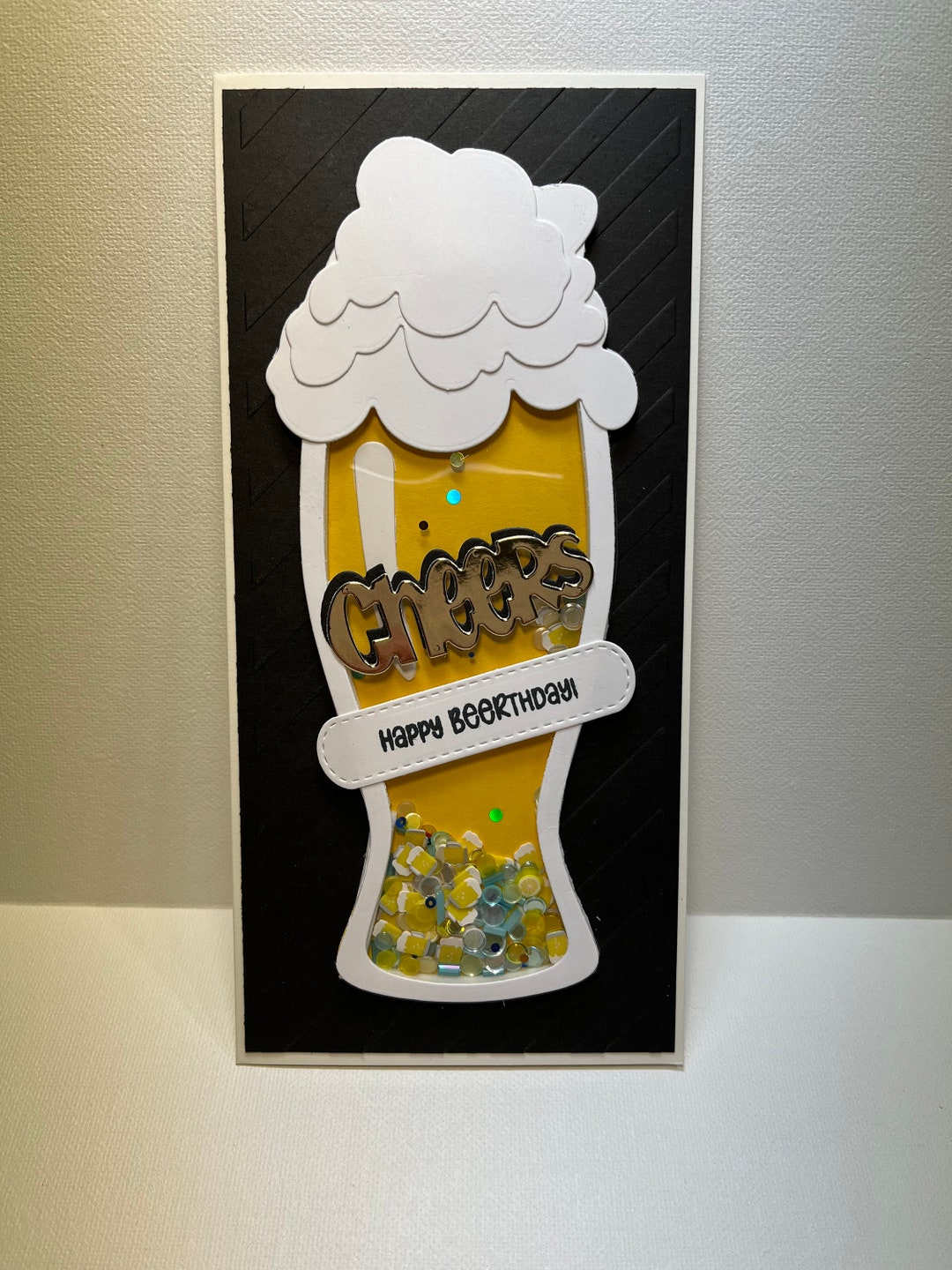 Happy Beerthday Shaker Card, Beer Shaker Card, 3D Beer Shaker Card ...