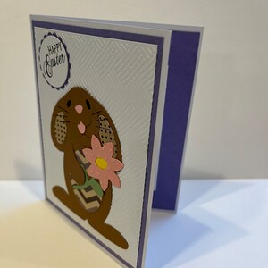 Happy Easter Card, 3D Easter Bunny Card, Funny Easter Bunny Card, Embossed Background Easter ...