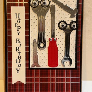 Happy Birthday Handyman Card, Tool Guy Birthday Card, Google Eyed Tools ...