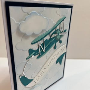 Happy Birthday Flying Airplane Card, 3D Airplane Birthday Card ...