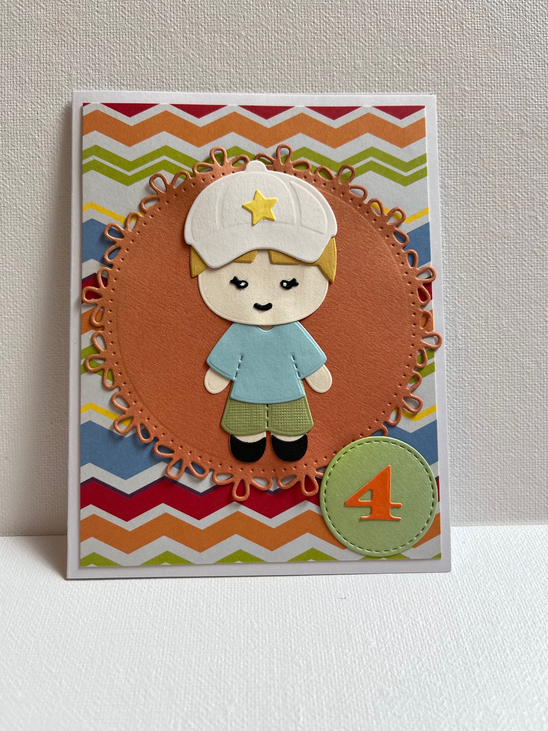 Happy Birthday 4 Year Old Card, Boy Birthday Card, 3D Boy Birthday Card ...