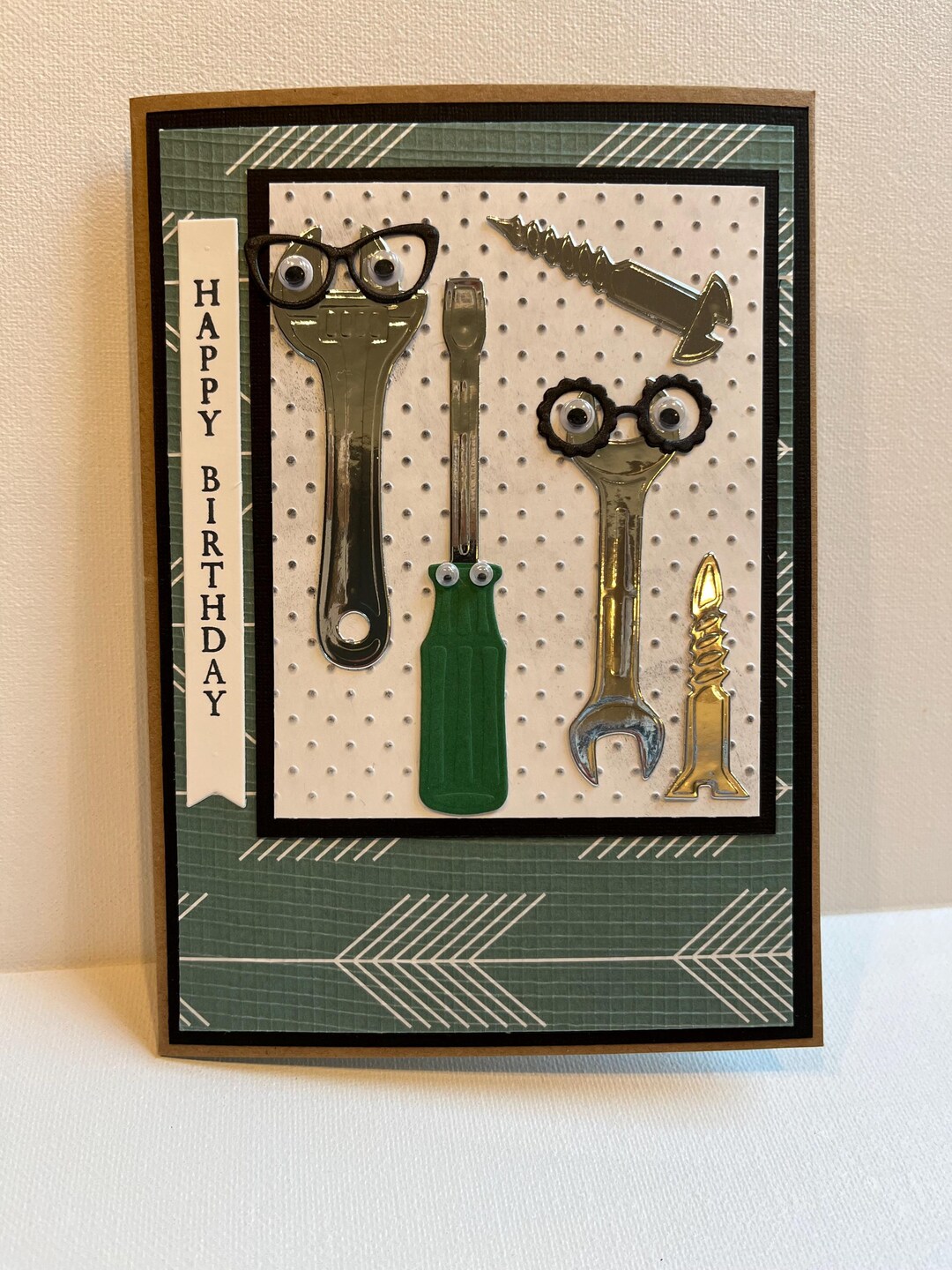 Happy Birthday Handyman Card, Tool Guy Birthday Card, Google Eyed Tools ...