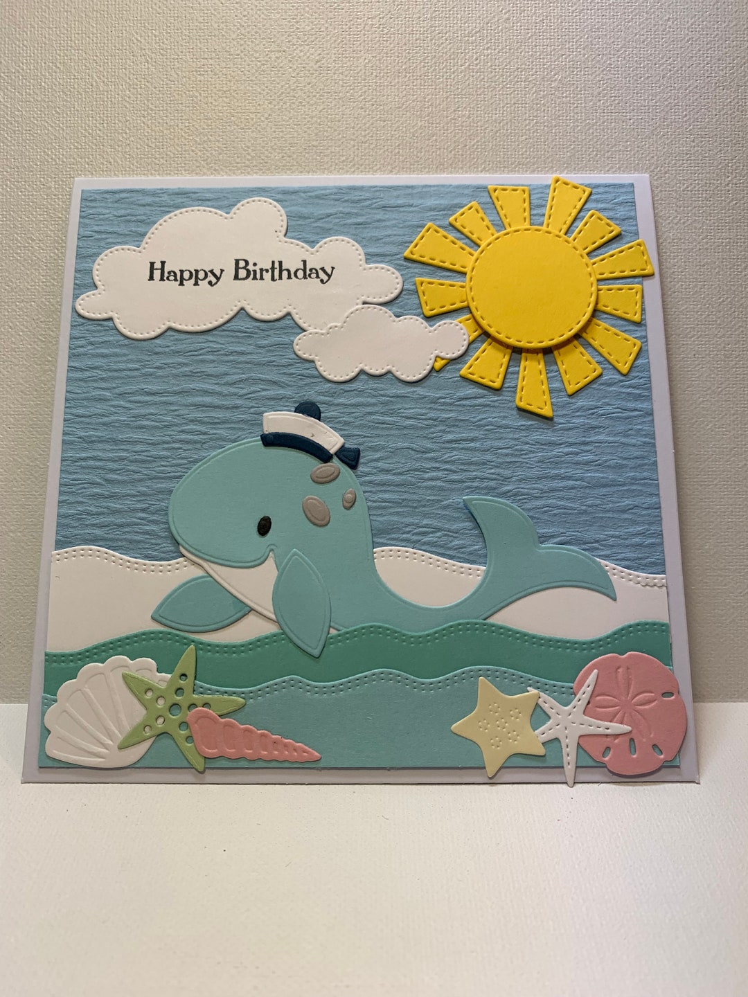 Happy Birthday Card Whale Birthday Card 3D Whale Birthday - Etsy